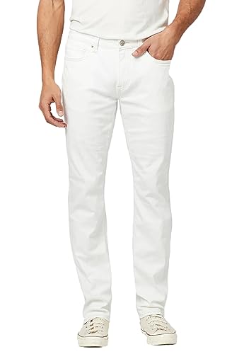Buffalo David Bitton Men's Straight Six Fashion Jean, Pure White, 33W x 34L