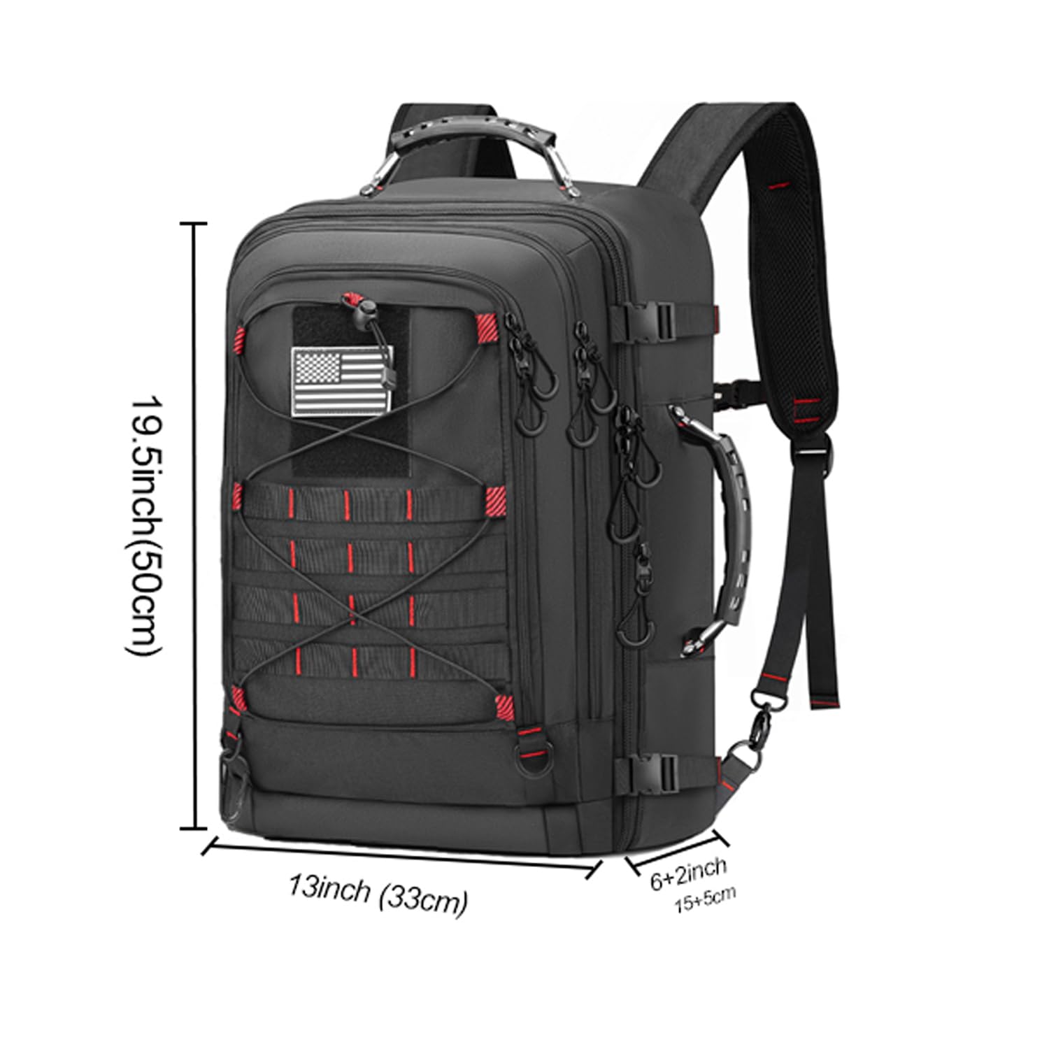 Vancropak Travel Backpack for Men, Extra Large 17.3 inch Laptop Backpacks, Flight Approved Sturdy Carry on Suitcase for Airplanes with 3 Packing Cubes, Expandable 50L Luggage Daypack Duffel Bag, Black