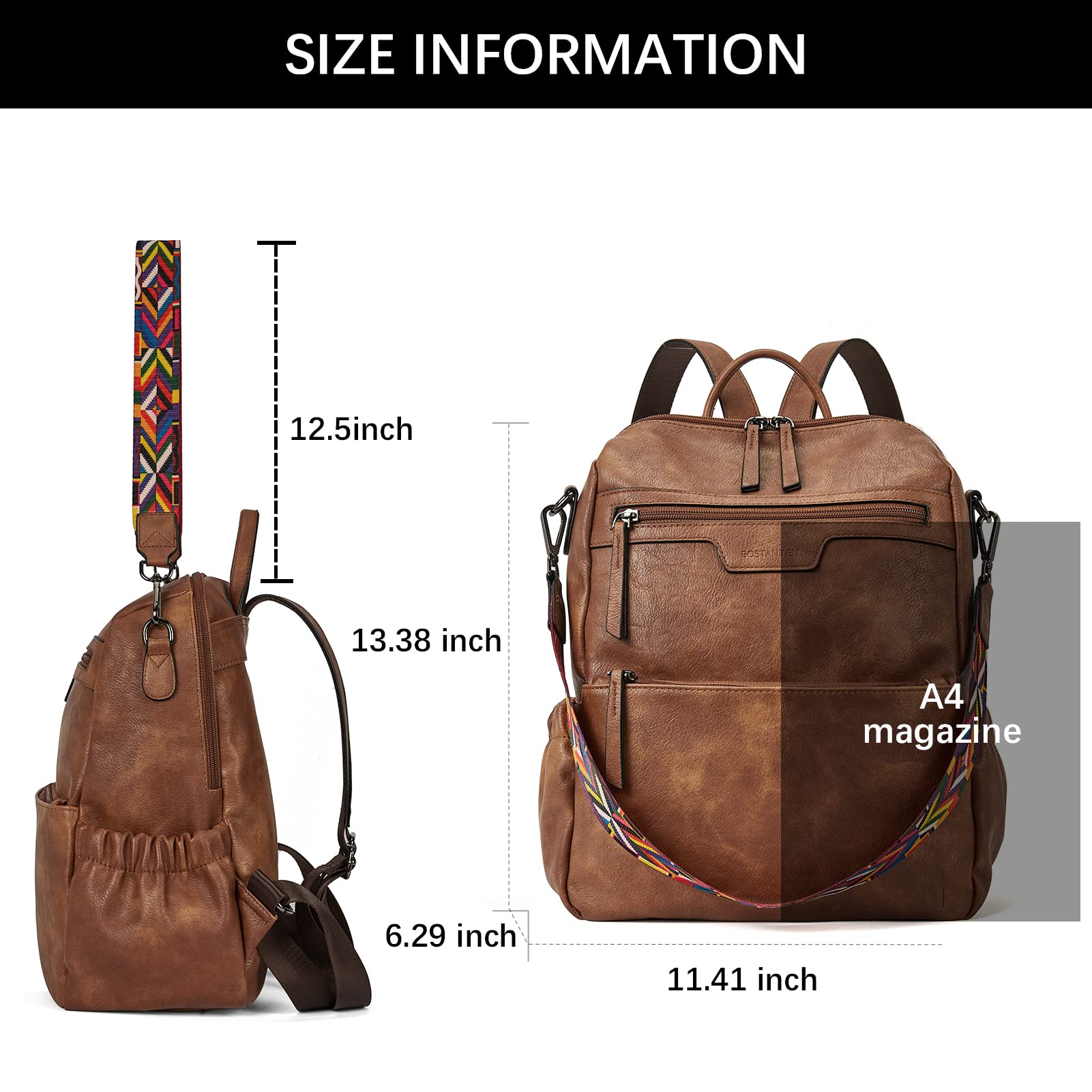 BOSTANTEN Womens Leather Wallets RFID Blocking Large Capacity&Leather Backpack Purse