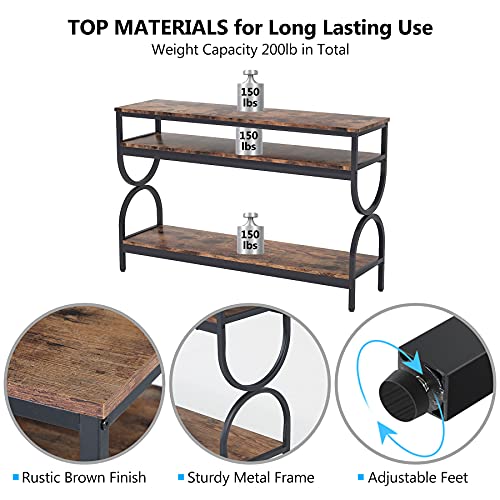 LITTLE TREE 55 Inch Long Narrow Entryway Hallway Accent Console Table Industrial TV Stand