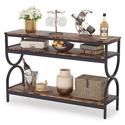 LITTLE TREE 55 Inch Long Narrow Entryway Hallway Accent Console Table Industrial TV Stand