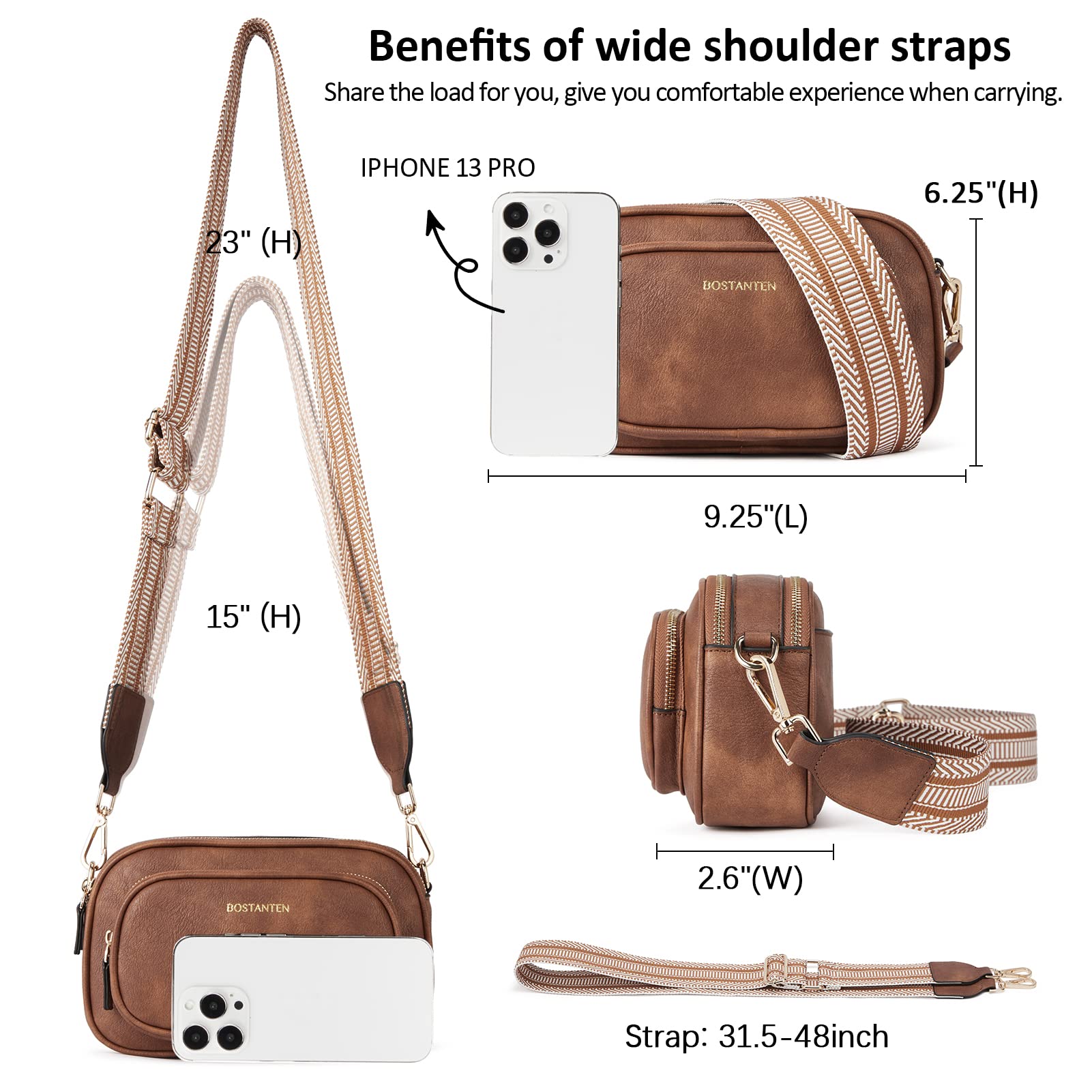 BOSTANTEN Womens Leather Wallets RFID Blocking Large Capacity&Leather Backpack Purse