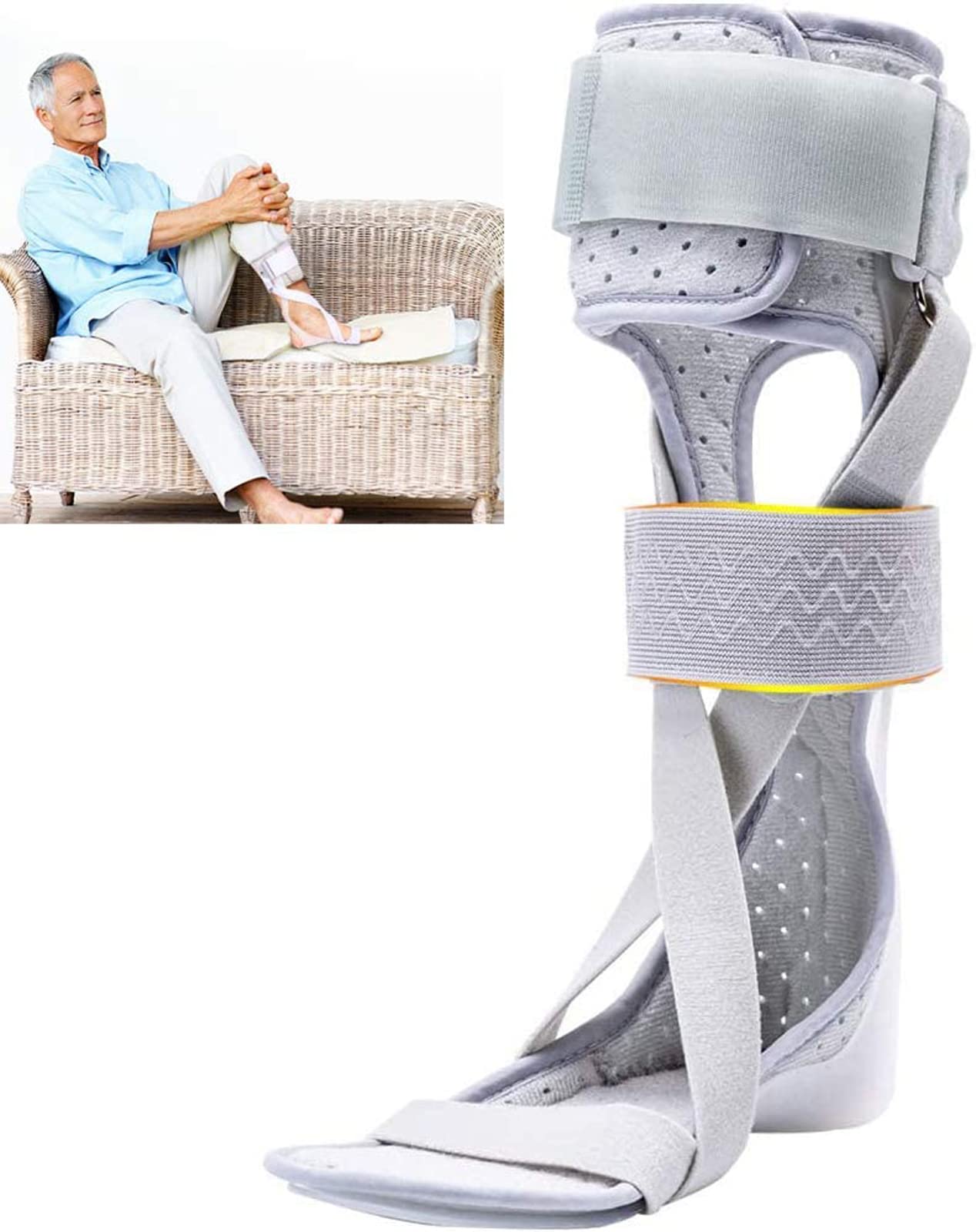 CUSMA Foot Drop Orthosis Brace - Ankle Correction Splint for Treatment of Plantar Fasciitis Achilles Tendonitis & Drop Foot,XL