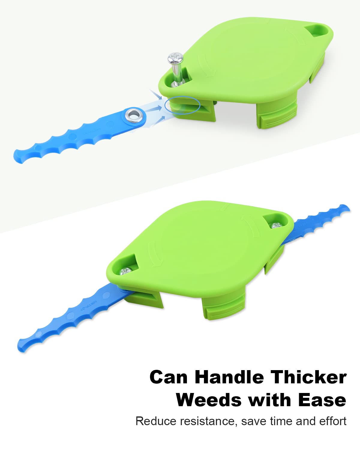 ULXIOM Polycarbonate Bladed Trimmer Head Fits for Greenworks 21302 21332 21342 20V 24V 40V String Edger, with 6 Quickload Blades and 4 Screw