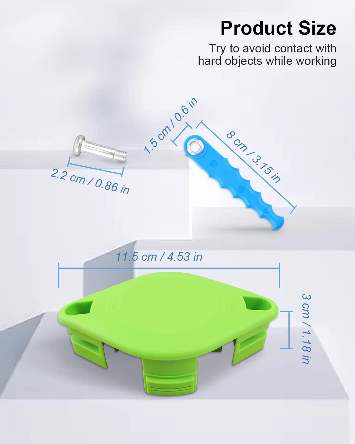 ULXIOM Polycarbonate Bladed Trimmer Head Fits for Greenworks 21302 21332 21342 20V 24V 40V String Edger, with 6 Quickload Blades and 4 Screw