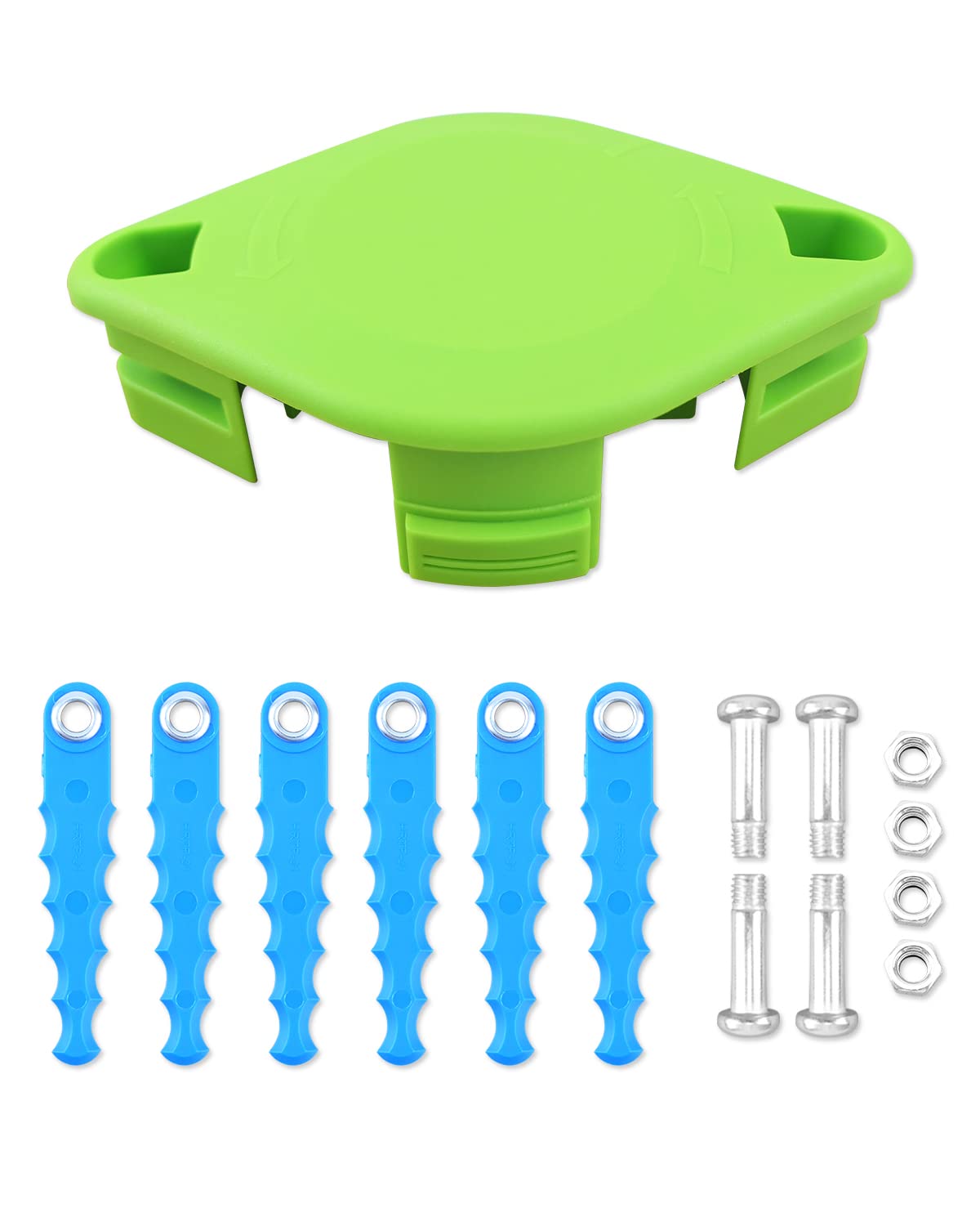 ULXIOM Polycarbonate Bladed Trimmer Head Fits for Greenworks 21302 21332 21342 20V 24V 40V String Edger, with 6 Quickload Blades and 4 Screw