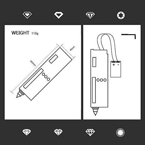 StillCool Diamond Tester, High Accuracy Diamond Tester Pen, Diamond Tester Professional, Diamond Detector Gem Tester Gemstone Gemstone Tester, Black