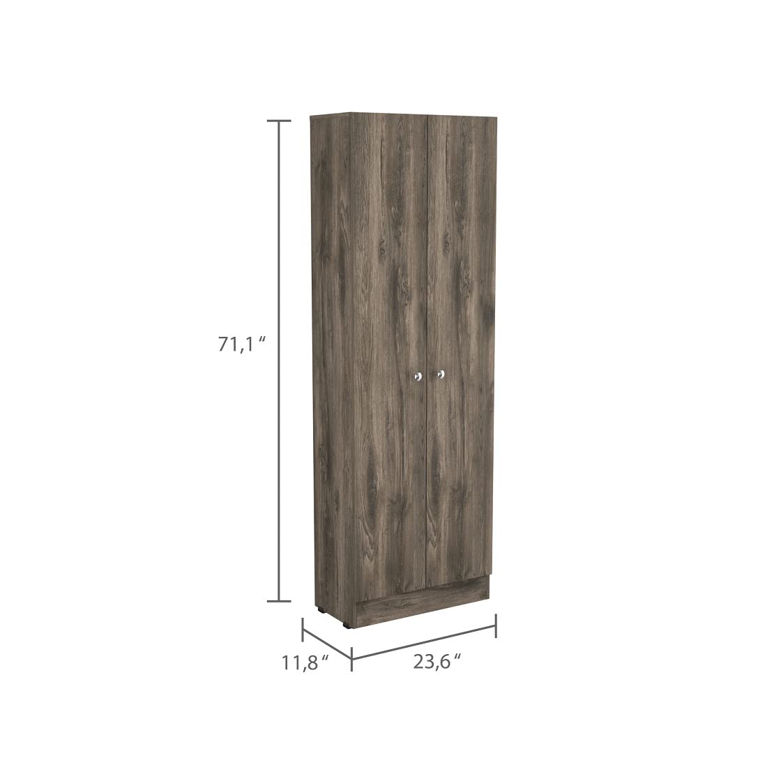 Prohonbec 71" H Modern Pantry Cabinet Cupboard, 5 Shelves, Double Door Cabinet Storage for Kitchen, Dining Room, Laundry or Utility Room (Dark Brown/Black)
