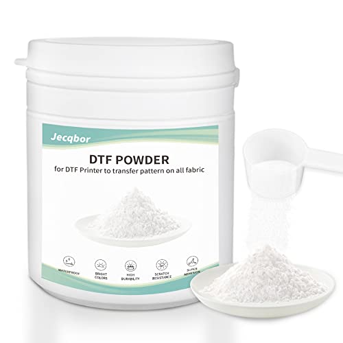 DTF Powder White Digital Transfer Hot Melt Adhesive, 400g/14oz DTF Pretreat Powder for DTF Printer Direct Print on All Fabric Include Jeans Cotton T Shirt Textile etc