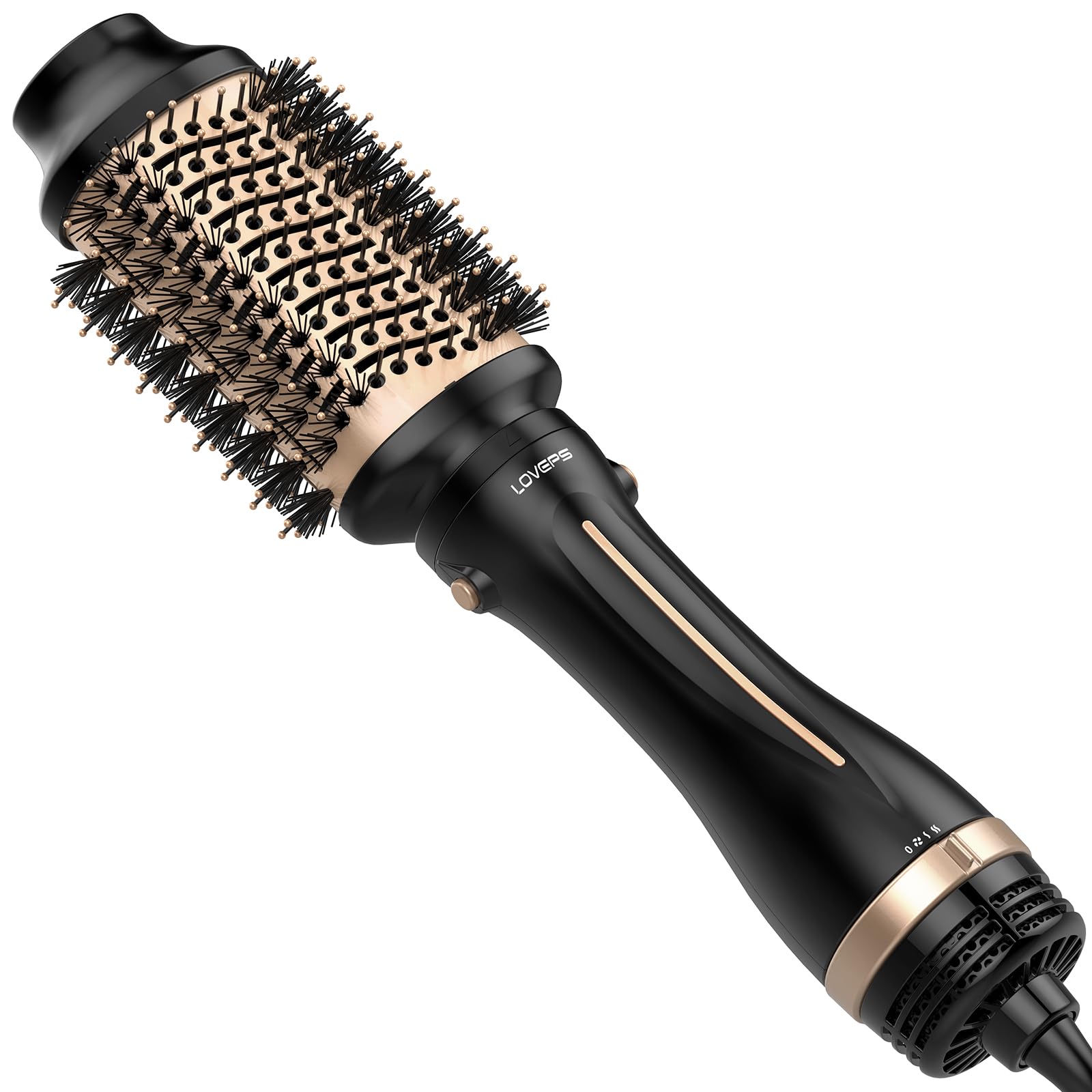 LOVEPS 1000W Oval Brush Hair Dryer, ALCI Safety Plug, Gold