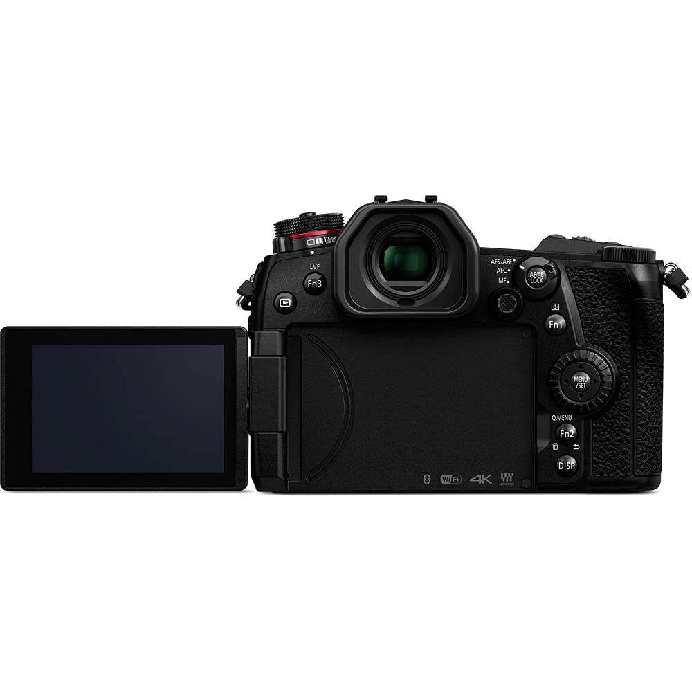 Panasonic DG 50-200mm Lens Lumix DC-G9 Mirrorless Digital Camera (Body Only) (DC-G9KBODY) - Bundle - with LED Video Light + 32GB Memory Card + DMW-BLF19 Battery + Soft Bag + More