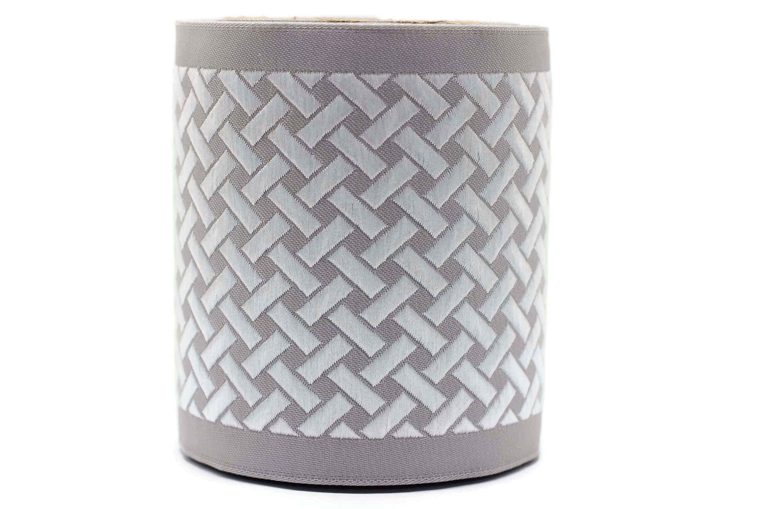 3.8 Yards Spool 3.9" White & Gray Knot Embroidered Drapery Trim Jacquard Ribbon for Your Drapes Curtains Drapery Banding Trim Tape V3 179