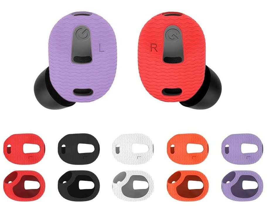 JNSA Compatible with Google Pixel Buds Pro Earbuds Cover Anti-Slip Covers Tips Ear Gels Accessories, Fit in The Charge case, 5 Color 5 Pairs Anti Slip