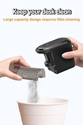 Electric Pencil Sharpener RIYO Heavy-Duty Helical Blade Auto Pencil Sharpener with Battery Operated for No.2(6-8mm) Pencils and Colored Pencils in School/Office/Home,Black(Not Included AC Adapter)