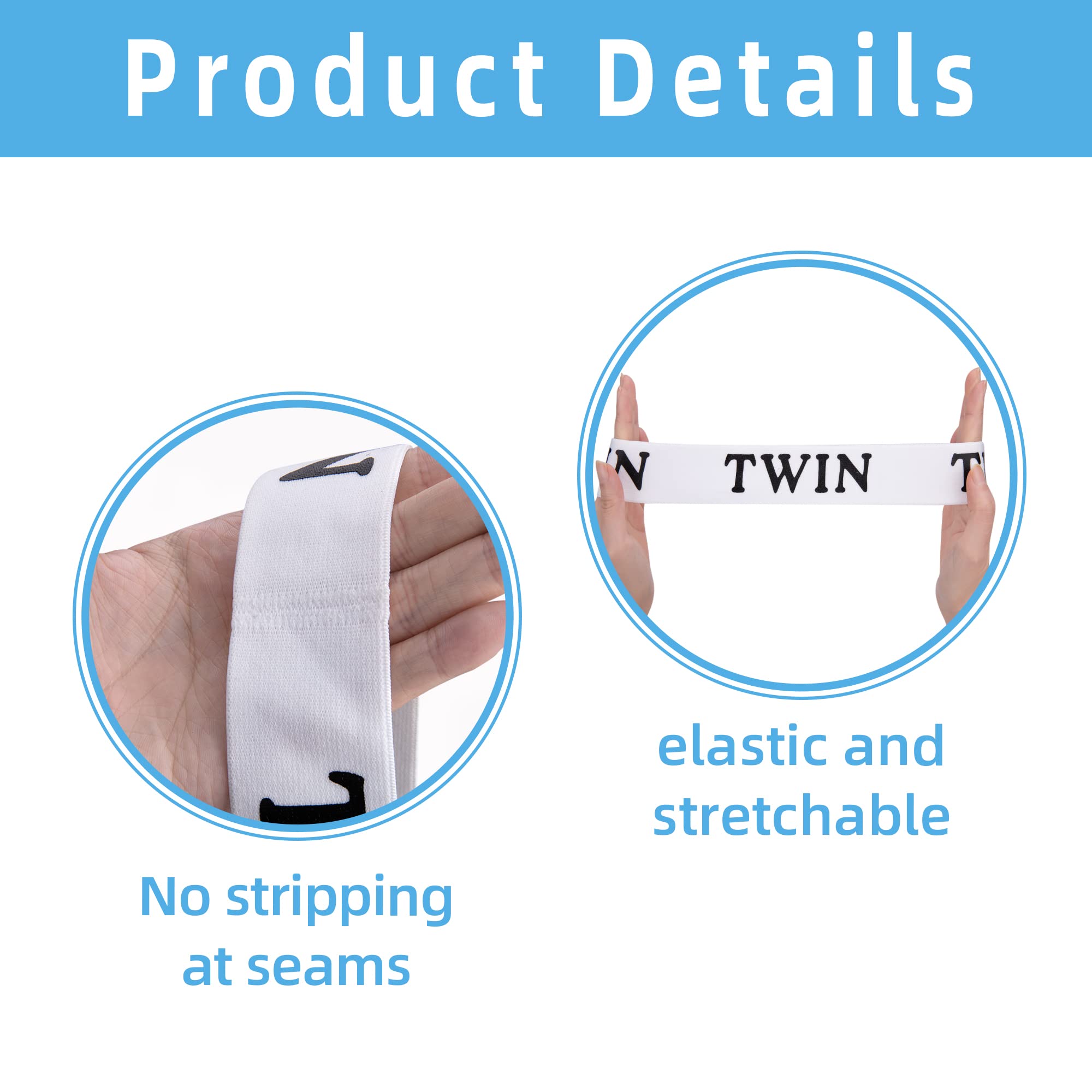 codree 8 Pieces Bed Sheet Organizer Bands- Sheet Keepers Closet Organization- Elastic Bed Sheet Storage- Bedding Bands for Foldable Bedsheet, Pillow Case, Duvet (Queen)