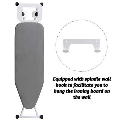 ALIMORDEN Space Saver Ironing Board 36" X 12" with Smart Hanger Adjustable Height 23.8"-30.7" Easy Storage, Padded Top Lightweight for Home Laundry Room Use Grey