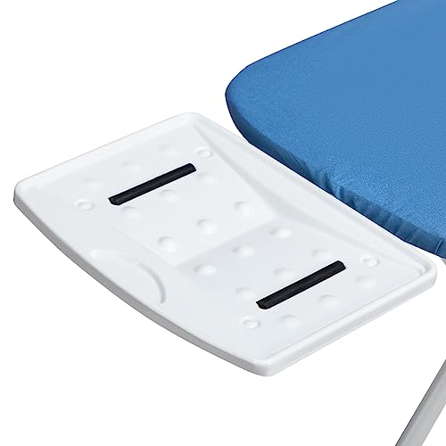ALIMORDEN Space Saver Ironing Board 43" X 13" with Smart Hanger Adjustable Height 28"-35" Easy Storage, Heat Resistant Silicone Tray, Padded Top Blue