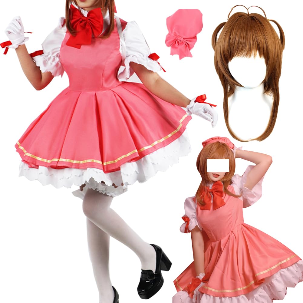 Nozfeon Card Captor Cosplay Costume Card Captor Cosplay Dress Full Set Halloween With Hat