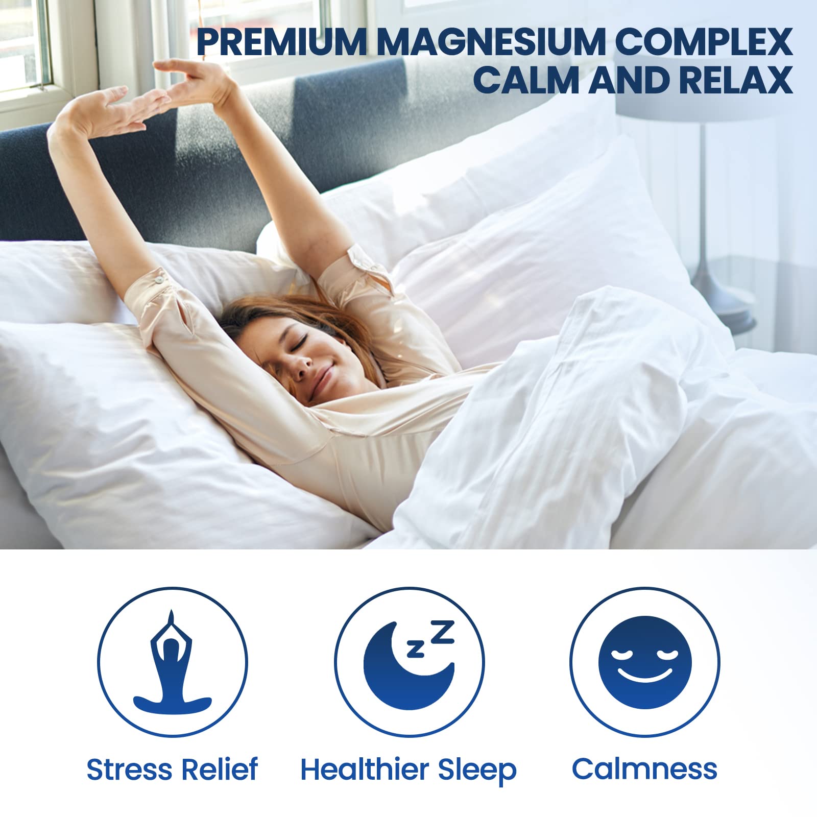 Magnesium Glycinate Liquid Drops, Triple Magnesium Complex Supplement with Citrate, Malate 500mg Ashwagandha, L-Theanine, Vitamin B6 for Sleep, Calm, Stress Relief, Bone, Muscle, Mood - Lemon Flavor