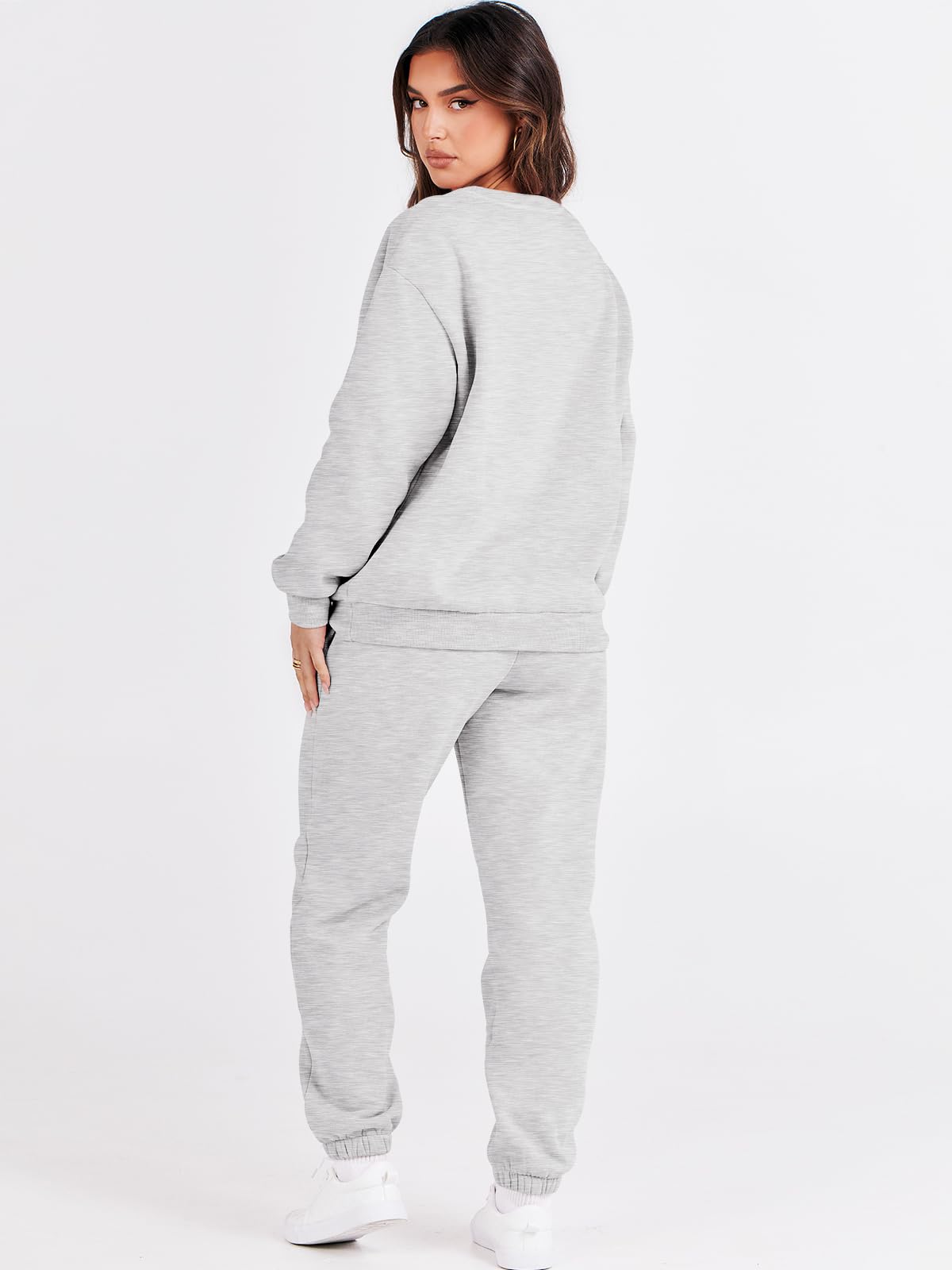 ANRABESS Women's Two Piece Outfits Lounge Set Long Sleeve Crewneck Sweatshirt Jogger Pants Tracksuit Sweatsuit 2024 Fall Sets Small