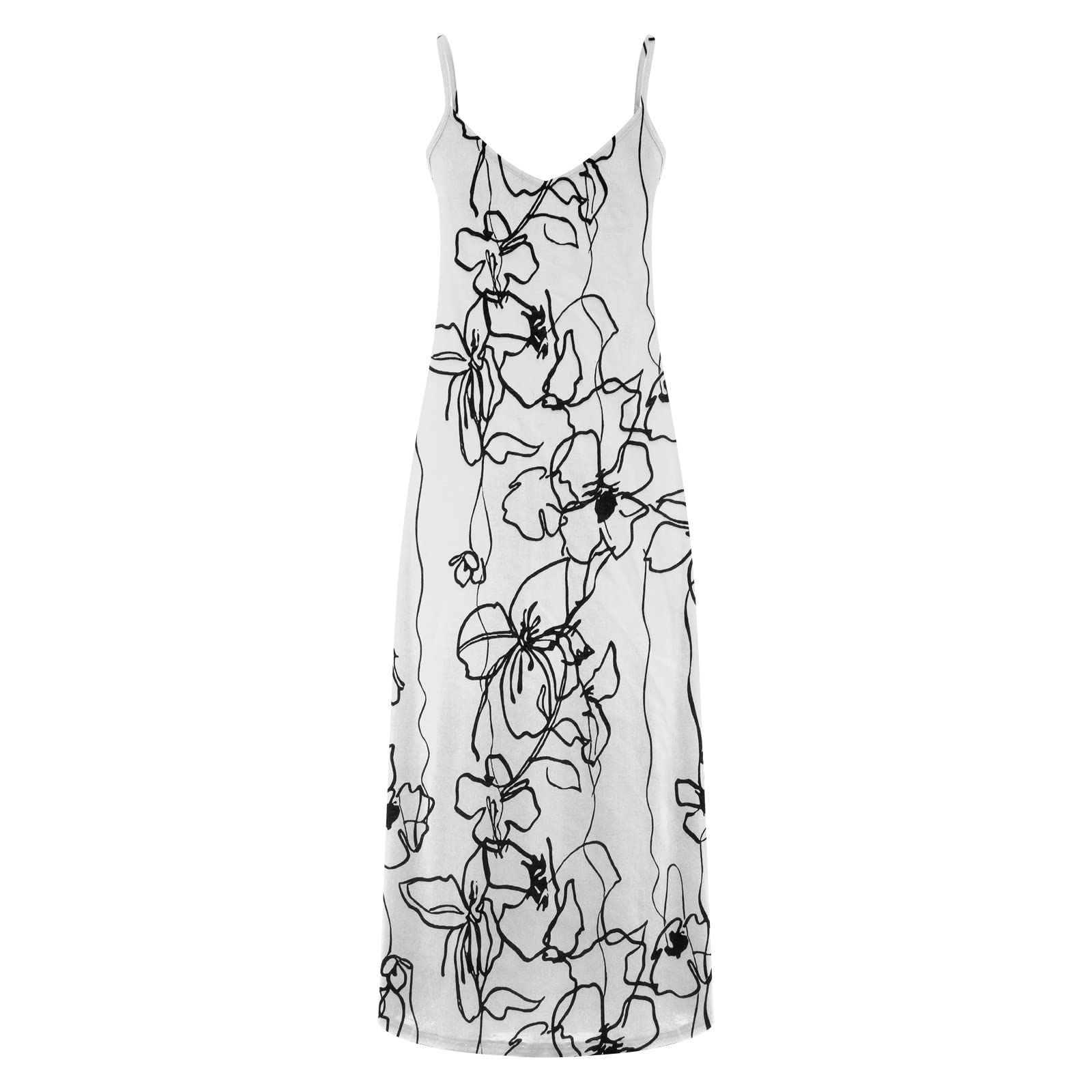 Ceboyel Women Floral Spaghetti Strap Sundress Casual Summer Long Maxi Dress Vneck Sexy Boho Dresses Trendy Beach Clothes 2023