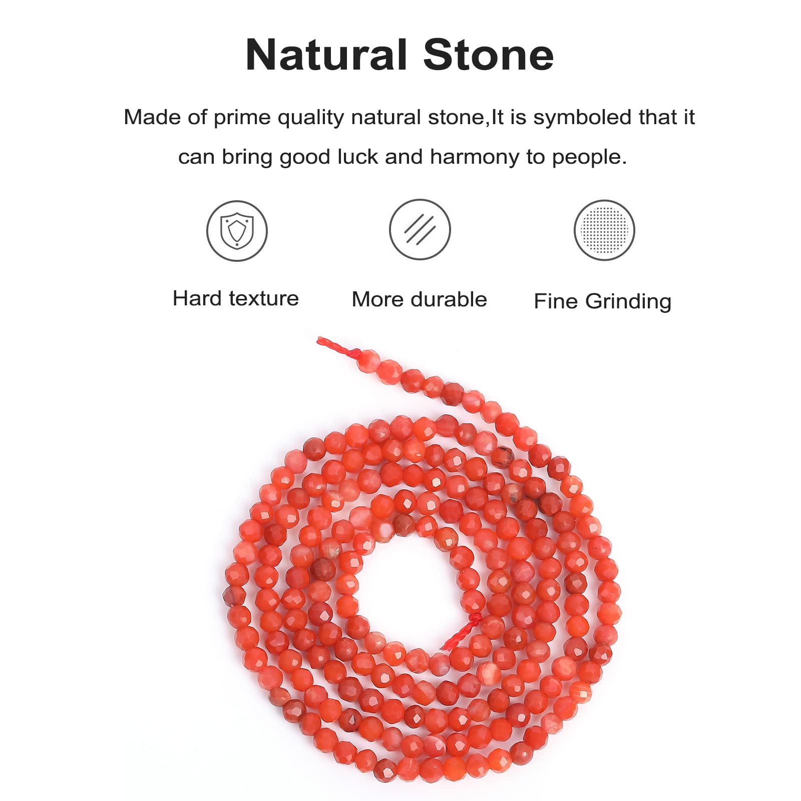 FONNEY 2mm Faceted Natural Stone Beads for Jewelry Making AAA Quality Gemstone Beads Mix Agate Beads 180pcs Micro Laser Cut Round Loose Beads Charms for DIY Jewelry 15.8''Healing Stone Beads