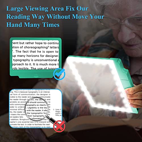 4X Magnifying Glass with 36 Adjustable LED Lights Provide Full-Page Viewing Area Evenly Lit Perfect for Low Vision Person and Seniors (Green)