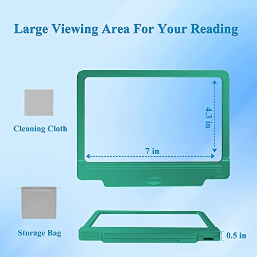4X Magnifying Glass with 36 Adjustable LED Lights Provide Full-Page Viewing Area Evenly Lit Perfect for Low Vision Person and Seniors (Green)