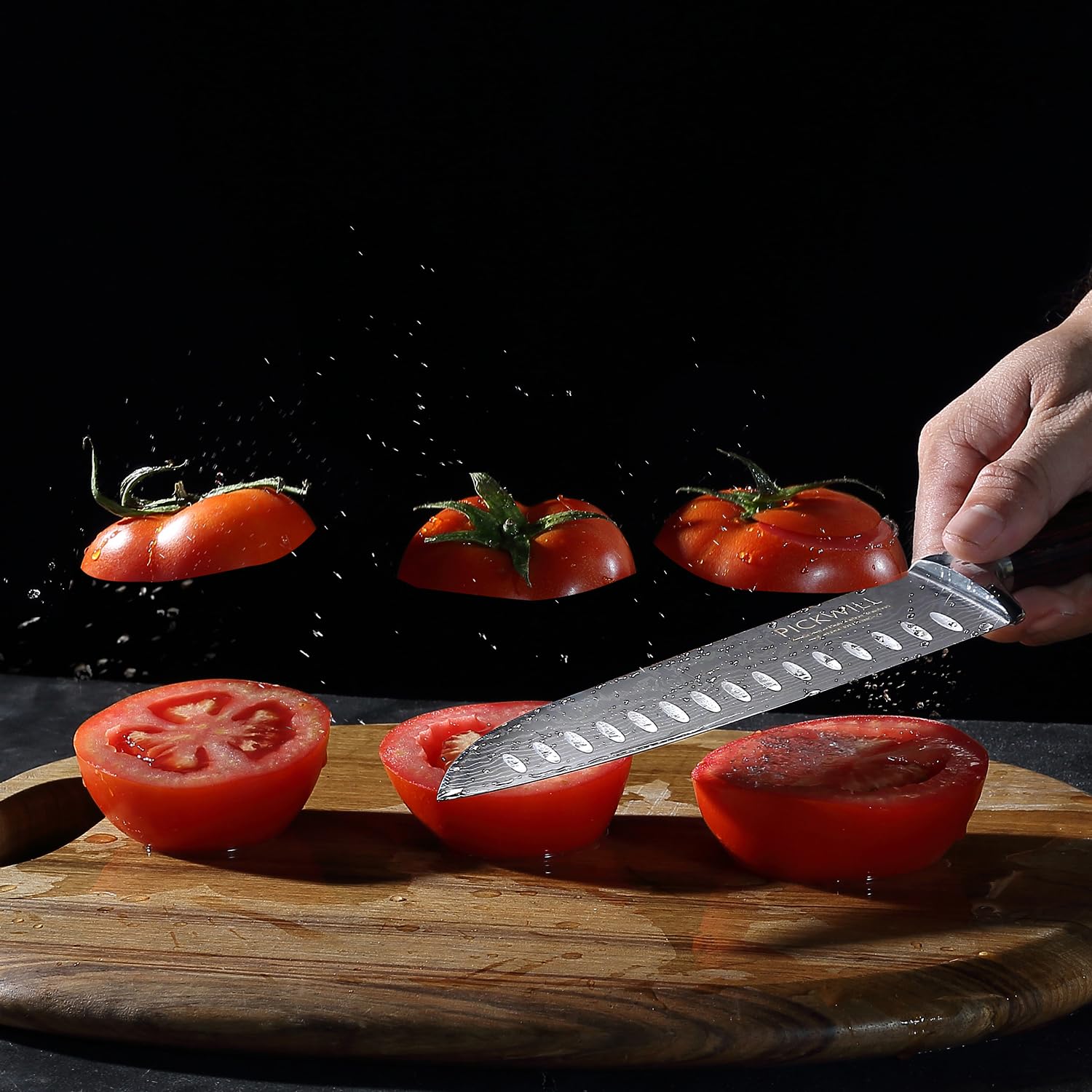 PICKWILL Kitchen Knife Set, 3-Piece Chef Knife Set, Sharp Knives Set with Wooden Handle, High Carbon Stainless Steel Professional Kitchen Knives, Elegant Gift Box for Home or Restaurant