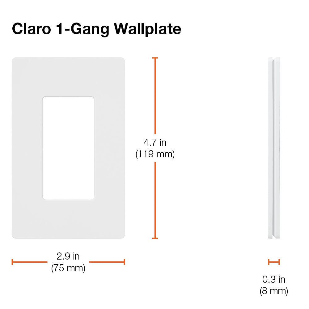 Lutron Claro 1 Gang Decorator/Rocker Wallplate, Gloss, Black (1-Pack) | CW-1-BL (Pack of 2)