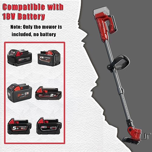 PEDONY Cordless String Trimmer - for Milwaukee 18V Battery Weed Wacker Lawn Trimmer, Adjustable Pole Length, Electric Weed Trimmer Tool for Garden and Yard (Battery Not Included)