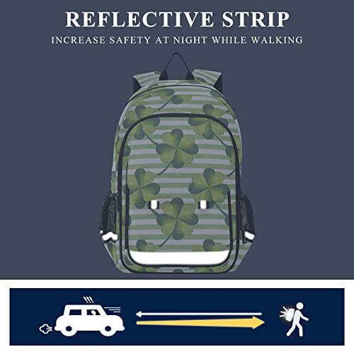 ALAZA Shamrock Pattern St Patrick's Day Backpack Bookbag Laptop Notebook Bag Casual Travel Trip Daypack for Women Men Fits 15.6 Laptop