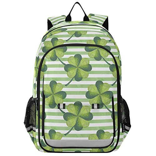 ALAZA Shamrock Pattern St Patrick's Day Backpack Bookbag Laptop Notebook Bag Casual Travel Trip Daypack for Women Men Fits 15.6 Laptop