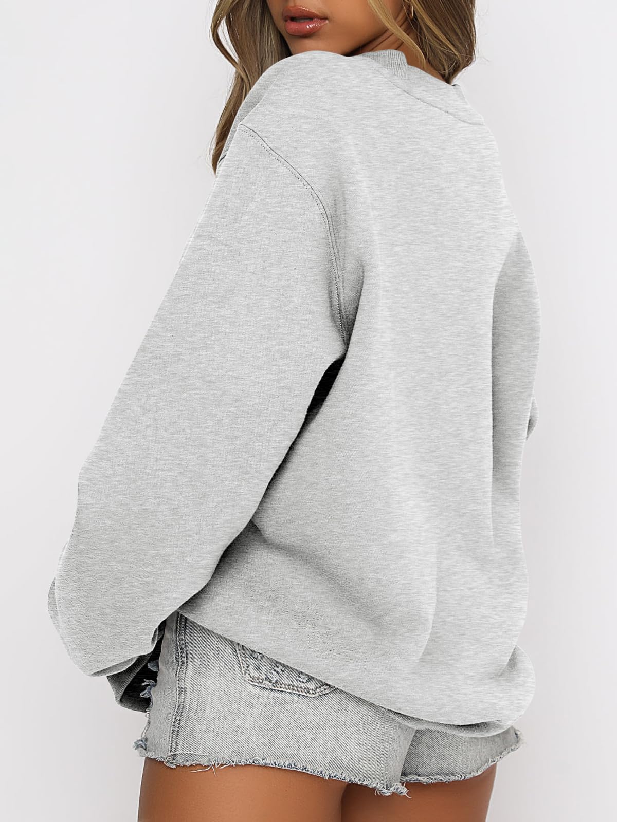 ANRABESS Women's Sweatshirts Hoodies Crewneck Oversized Fleece Pullover Sweaters Cute Top Y2K Teen Girls Preppy Clothes 2024 Gray Large