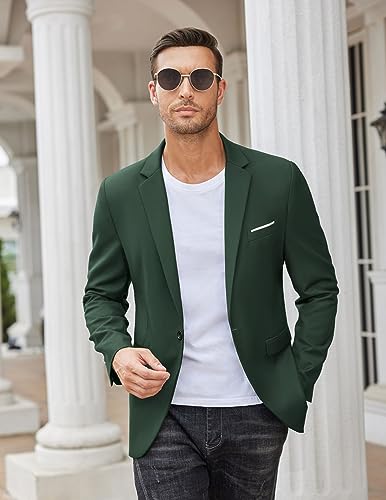 COOFANDY Green Blazer Men Casual Sport Coat Lightweight Suit Jacket Business One Button Dress Blazers Green, Large