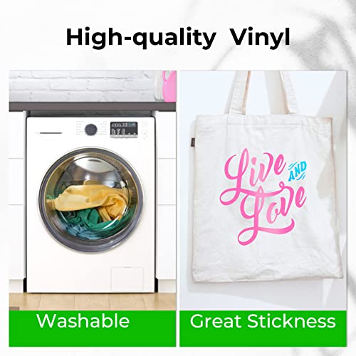 Heat Transfer Vinyl, Iron On Vinyl with Transfer Tape & Weeding Tools for Vinyl, HTV Vinyl with White HTV Vinyl Roll & Black HTV Vinyl roll & Vinyl Holder, HTV Heat Transfer Vinyl Bundle Gift Set