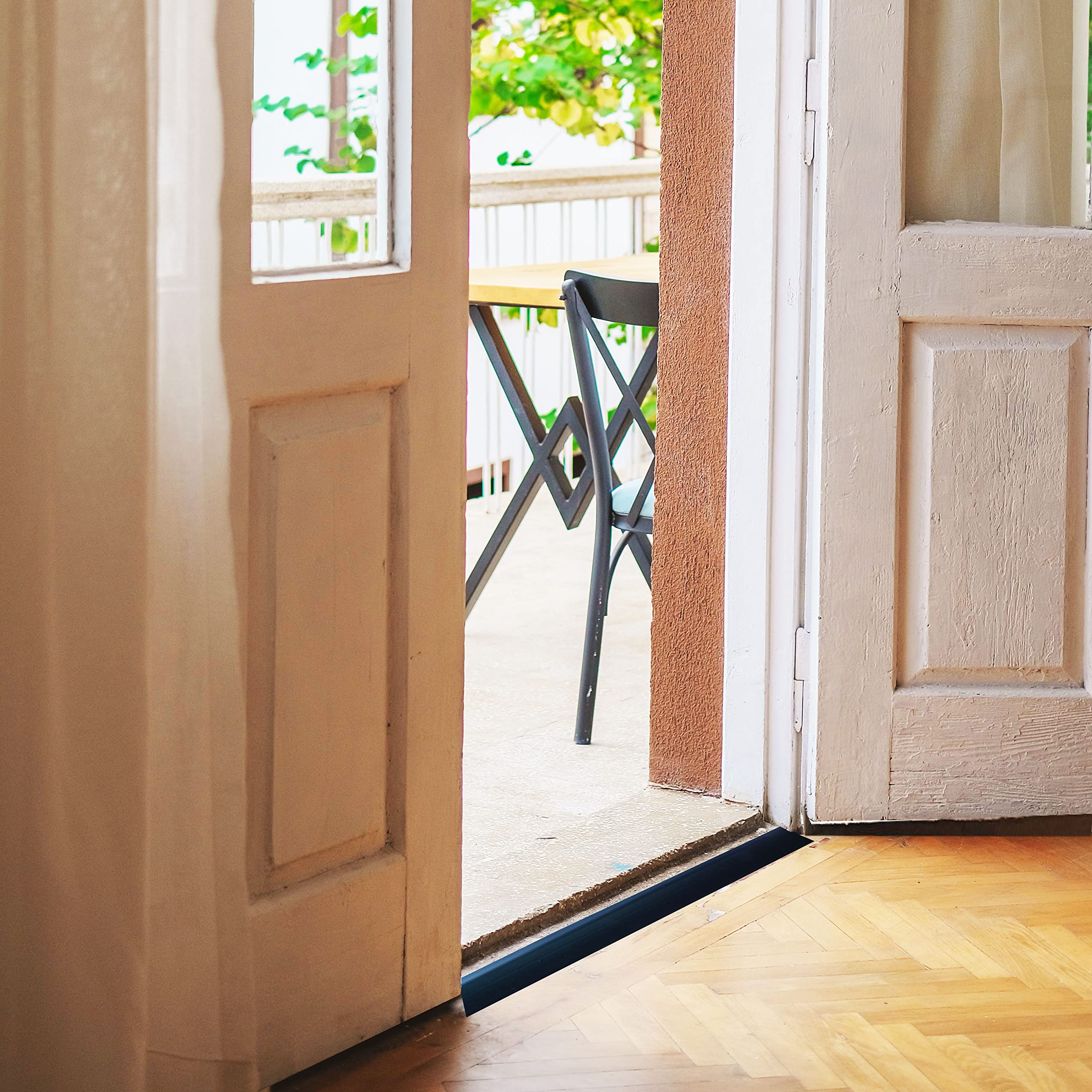 Vinyl-Floor Transition Strip Door-Thresholds-Ramps 72 inch, Threshold 1/2'' ~ 3/5'', Thresholds Ramps for Doorways, Edge-Reducer Transition-Strip for Door/Floor (Black)
