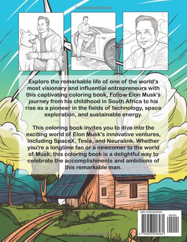 Elon Musk: A Life Inspired Coloring Book For Adults