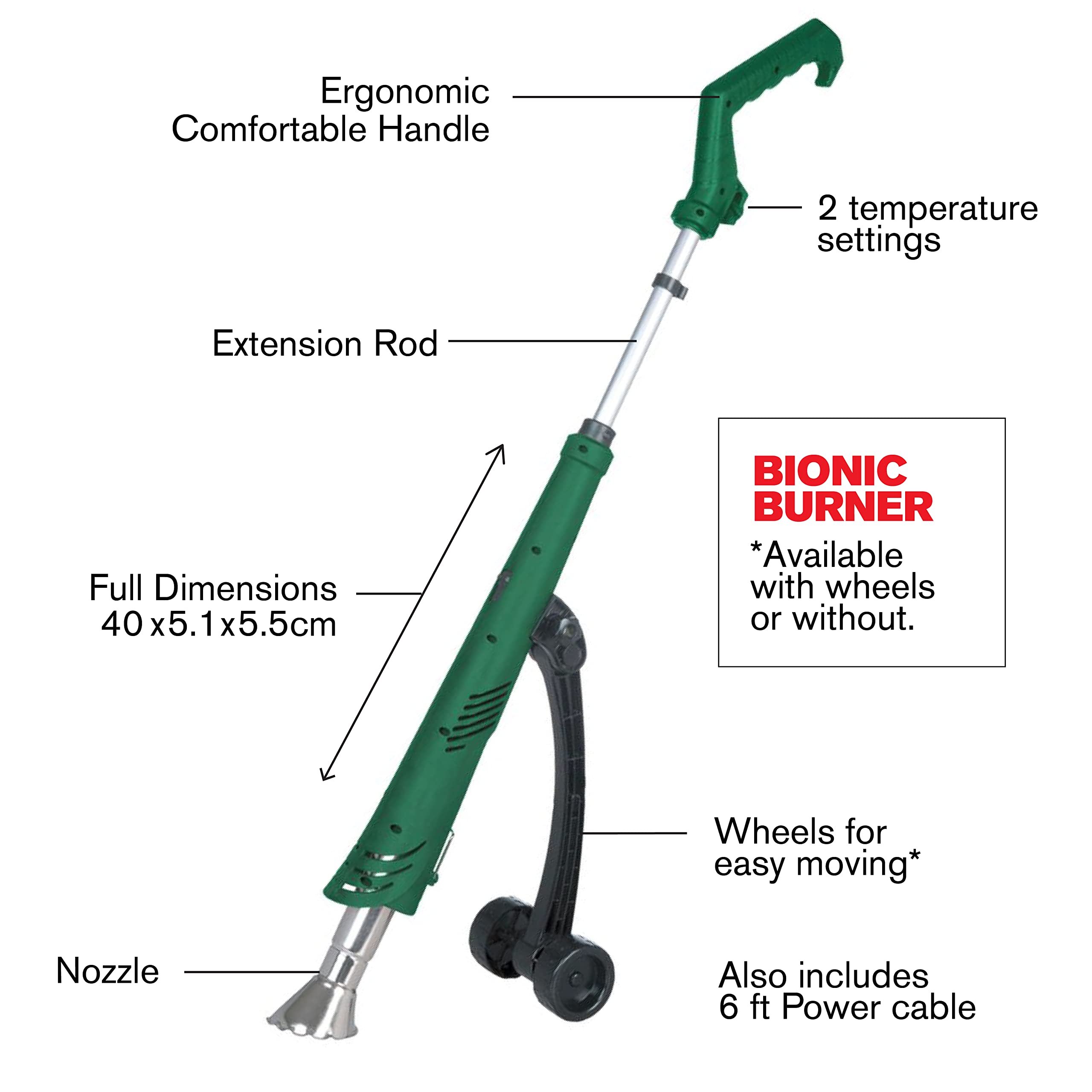 Bionic Burner Weed Torch, Weed Burner Torch, All in 1 NON Propane Torch Weed Burner, Ice Melter Firepit Lighter Weed with Wide & Crevice Nozzle AS SEEN ON TV