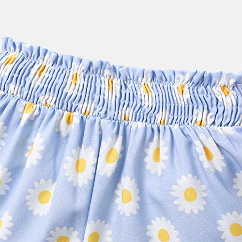 Disney Mickey and Friends Toddler Girl 2 Piece Outfits Set Sleeveless Tank Top and Shorts Set Light Blue 4-5 Years