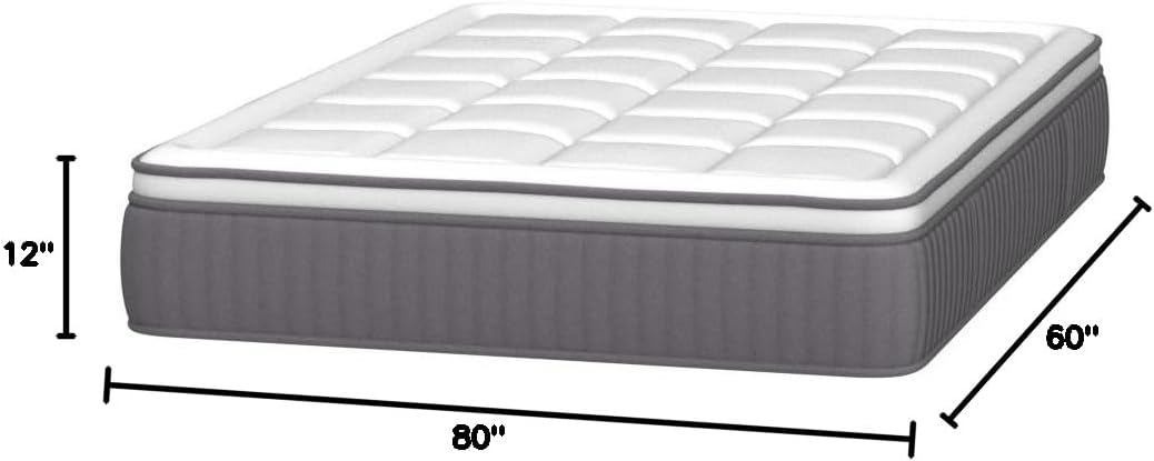 Queen Mattress, DIGLANT 12 Inch Gel Memory Foam Hybrid Mattress, Euro Top Pocket Spring Mattress in a Box, Balance Support & Motion Isolation, Medium Feel Mattress, CertiPUR-US Certified