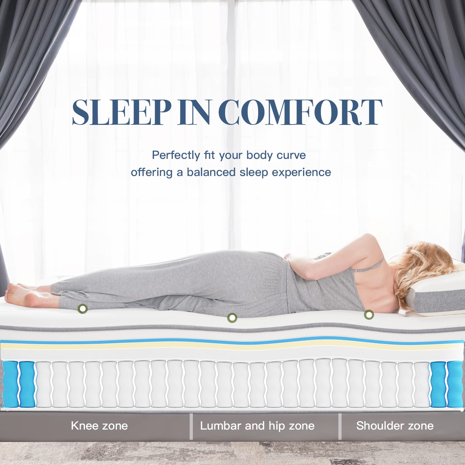 Queen Mattress, DIGLANT 12 Inch Gel Memory Foam Hybrid Mattress, Euro Top Pocket Spring Mattress in a Box, Balance Support & Motion Isolation, Medium Feel Mattress, CertiPUR-US Certified