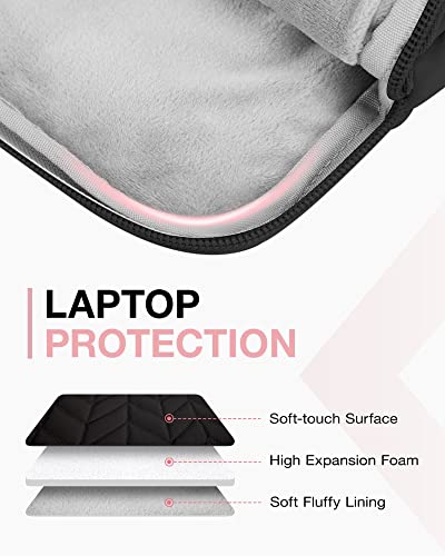 BAGSMART 13-14 inch Laptop Sleeve with Handle, Puffy Padded Laptop Case with Accessories Bag, MacBook Case Sleeve Fitted with MacBook Air Pro 13.3 inch 14 inch, Computer Sleeve Fitted with Dell,HP