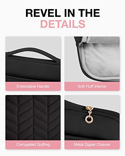 BAGSMART 13-14 inch Laptop Sleeve with Handle, Puffy Padded Laptop Case with Accessories Bag, MacBook Case Sleeve Fitted with MacBook Air Pro 13.3 inch 14 inch, Computer Sleeve Fitted with Dell,HP