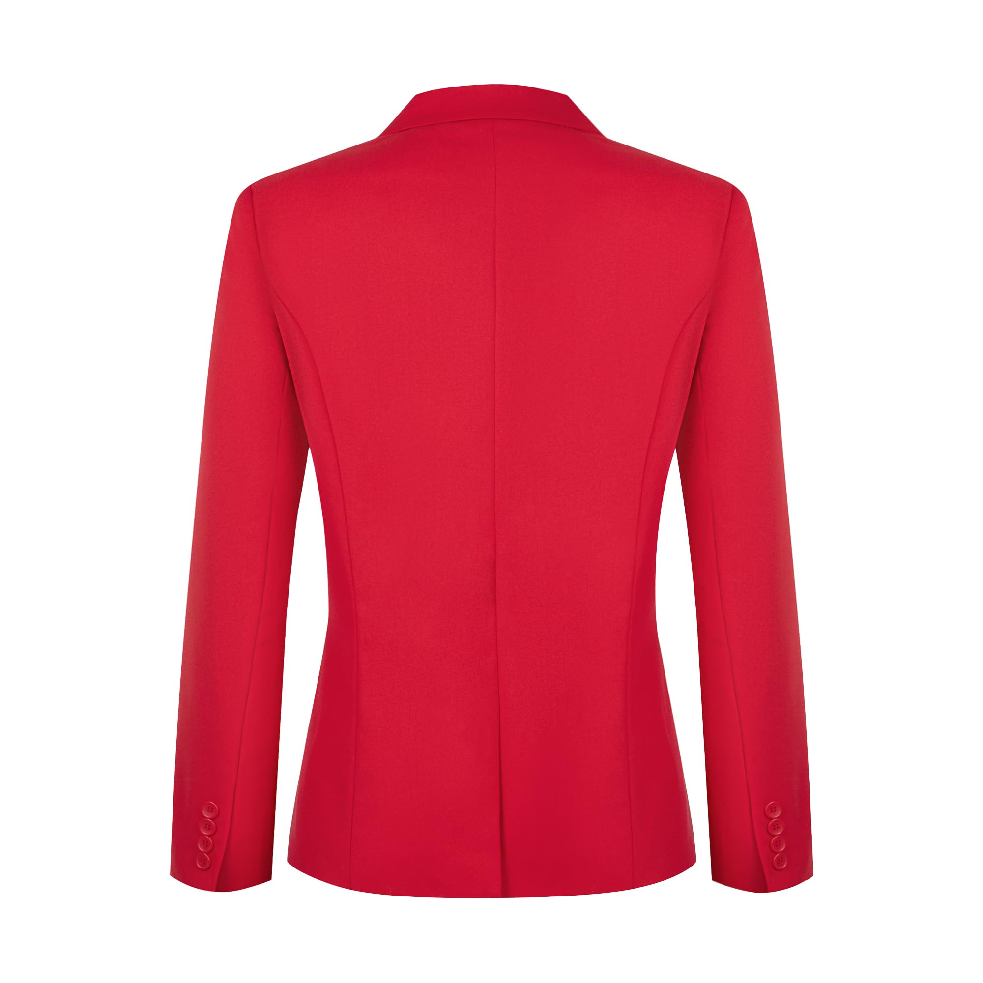Kelyaa Women's 2 Piece Business Office Suit Lady Peaked Lapel Slim Fit One Button Blazer Jacket and Pants Set Red