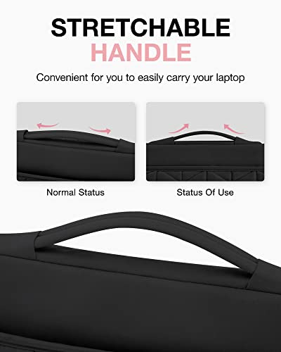 BAGSMART 13-14 inch Laptop Sleeve with Handle, Puffy Padded Laptop Case with Accessories Bag, MacBook Case Sleeve Fitted with MacBook Air Pro 13.3 inch 14 inch, Computer Sleeve Fitted with Dell,HP