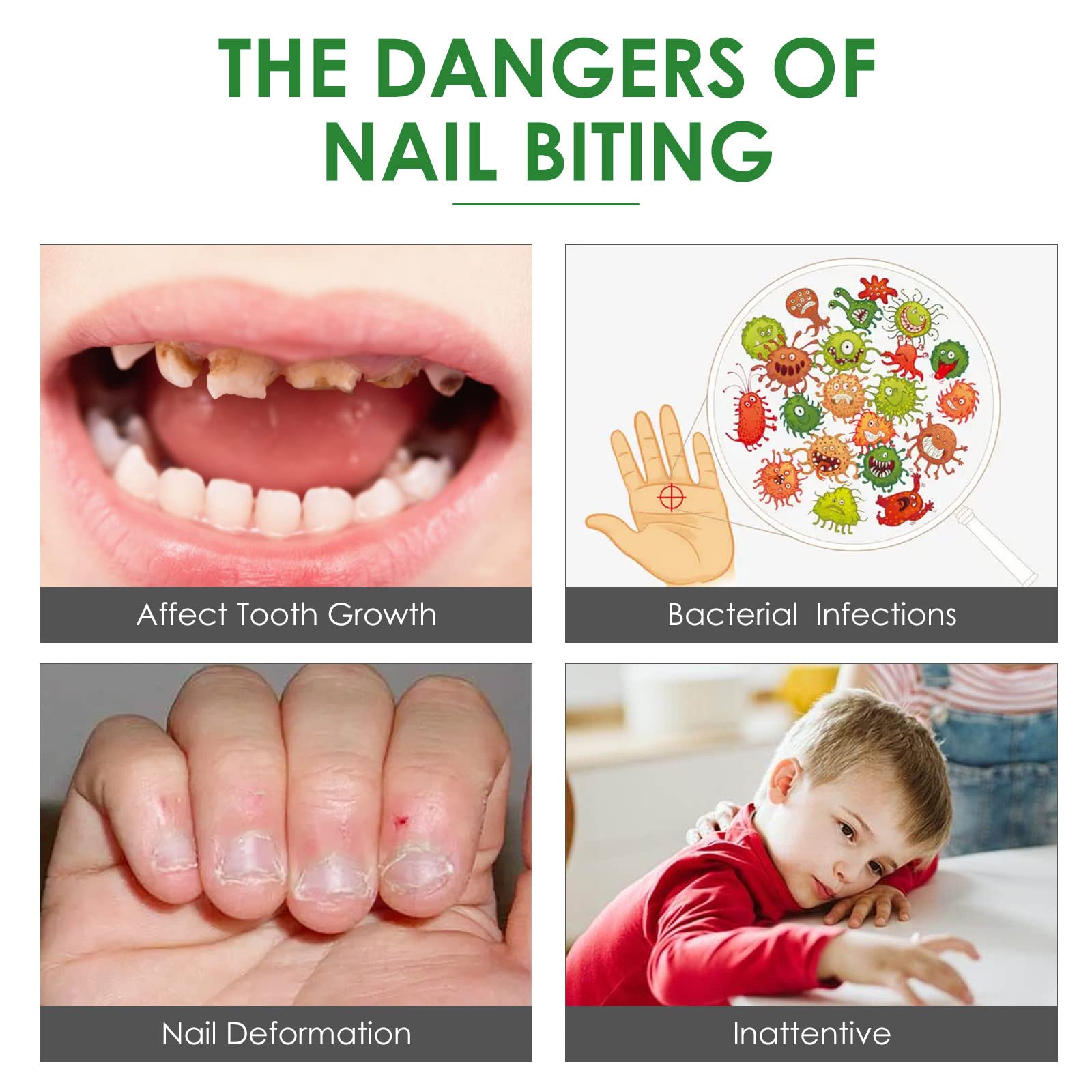 SANQIZ Nail Treatment - Bitter Taste, Safe Natural Plant Extract - 0.35 Fl Oz Drop - Nail-Biting and Thumb-Sucking Deterrent