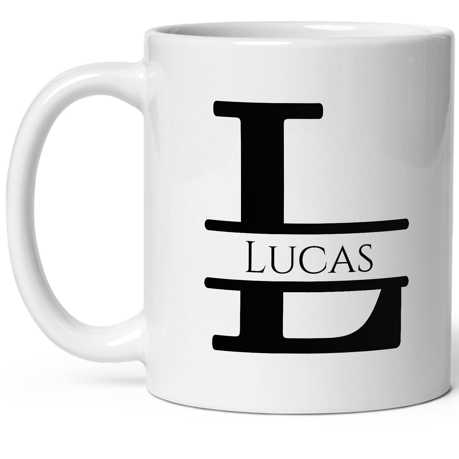 Personalized Monogram Coffee Mug, Initial Letter K Customized for Women Men Girls Boys Dads Moms Friends, Taza de Café Personalizada Con Monograma Letra Inicial White Mug Letter K 15oz