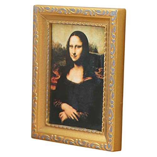 Toyvian Dollhouse Accessories Mini Photo Frame Toy Miniature Scene Furniture Miniatures Oil Painting Tiny Oil Painting Craft Simulated Mona Lisa Painting Exquisite Oil Painting Doll House