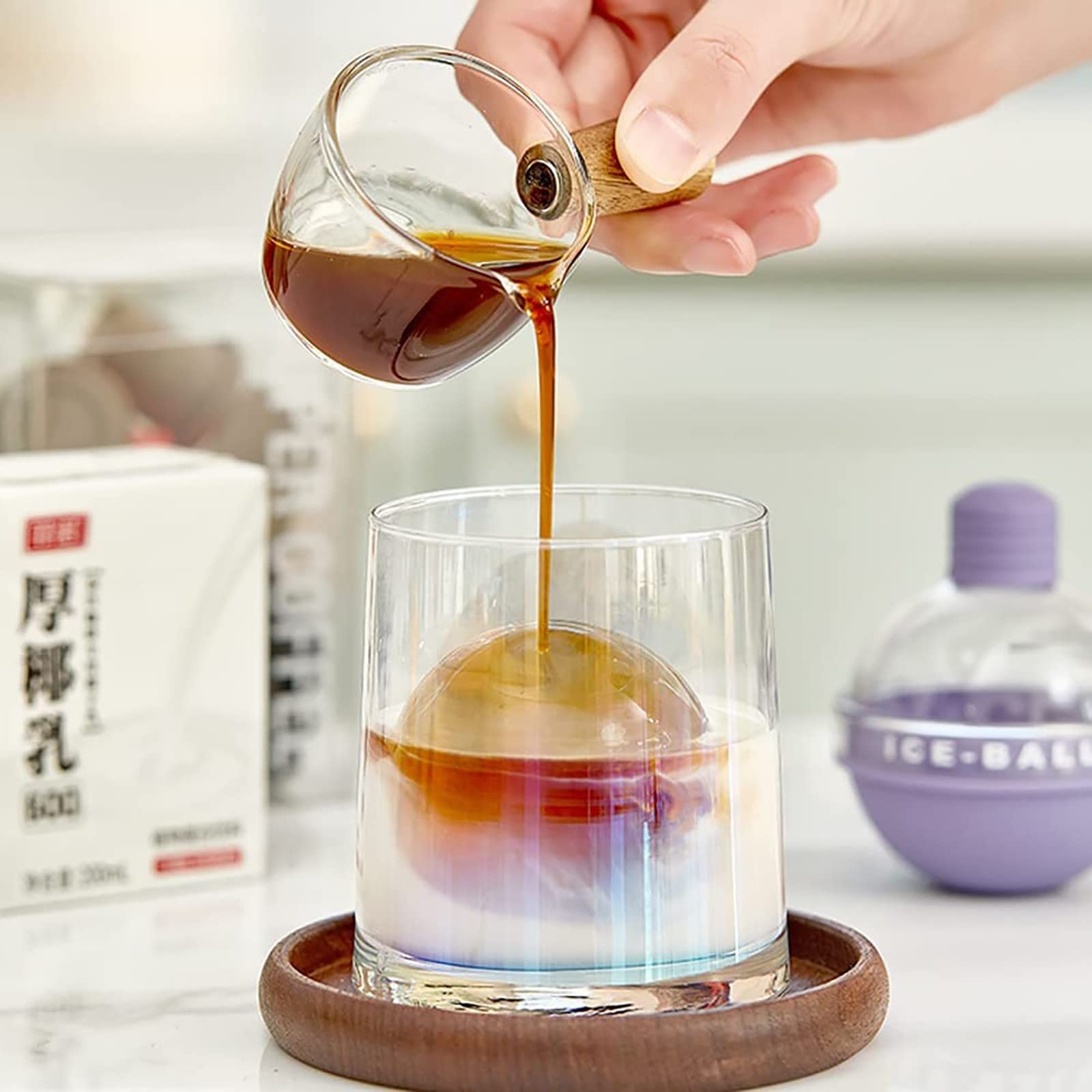 Kitchen Gadgets Lot Ice Ball Mould Bobuluo Round Ice Cube Ice Cube Tray Leak Silicone Big Sphere Ice Ball Makers For Whiskey Cocktail Easy Release Peak Ice